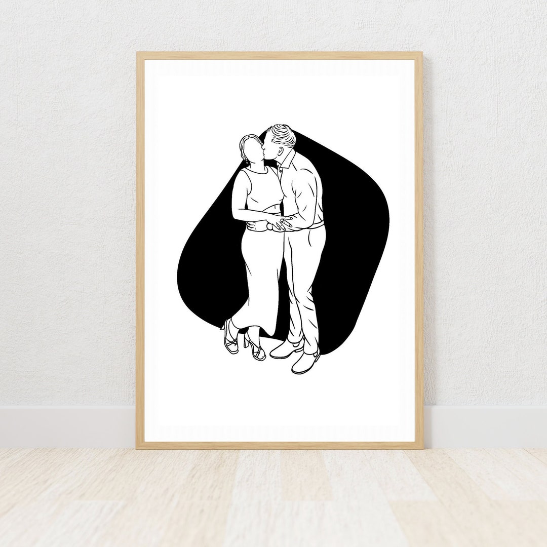 Personalised: Anniversary Line Drawing - Etsy