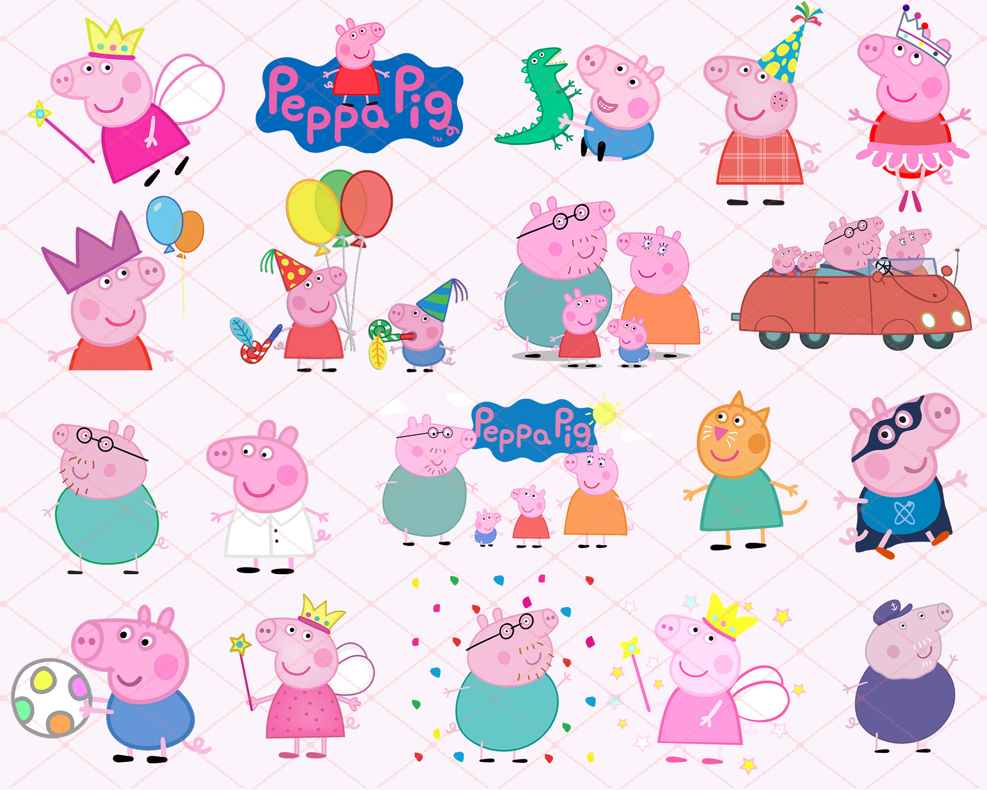 Peppa Pig PNG Bundle Peppa Pig Clipart Peppa Pig Cut File - Etsy