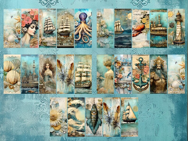 Under the Sea Digital Junk Journal Kit, Ocean Themed Ephemera, Vintage ...