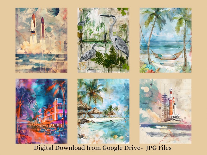 Sunny Florida Digital Junk Journal Kit,8.5x11 Printable Pages ...