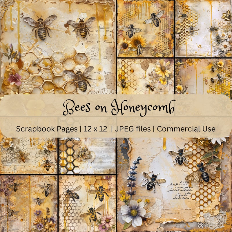 Bee Digital Paper - Etsy