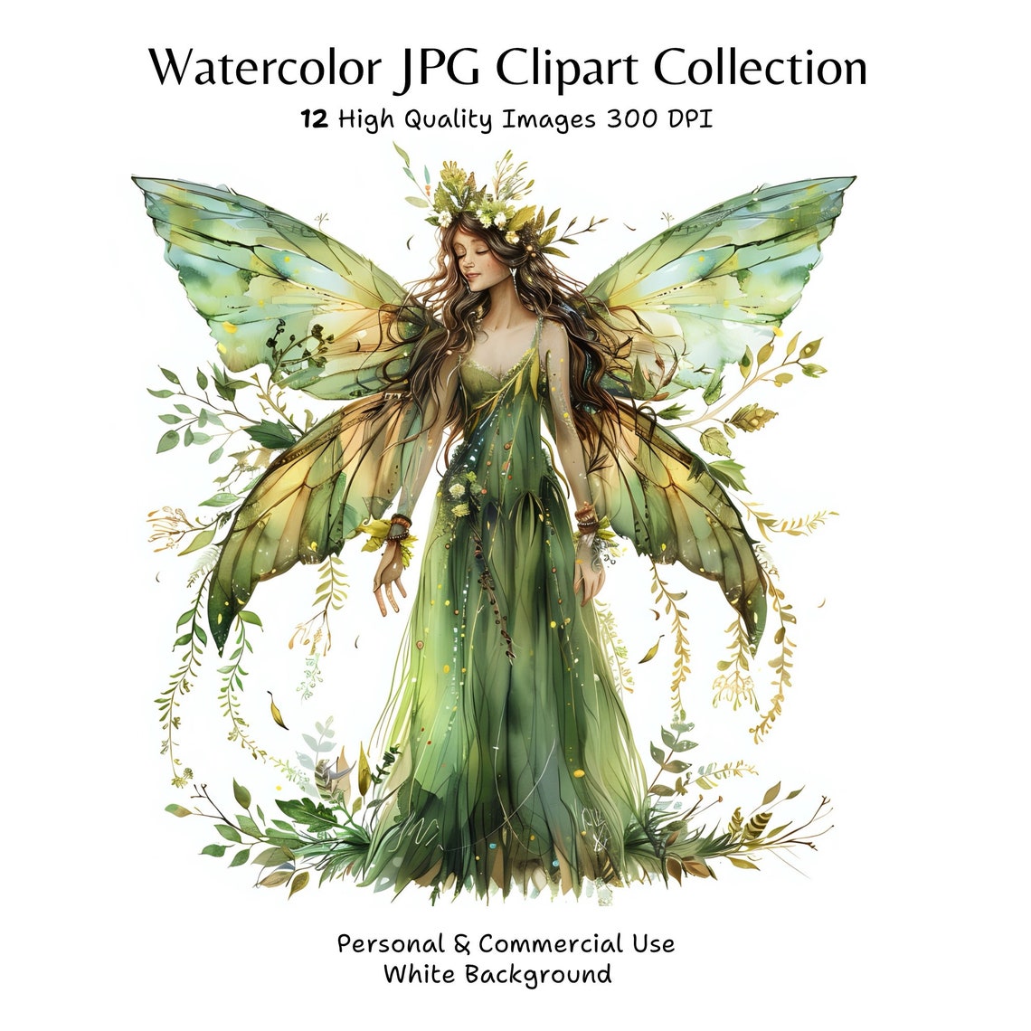 Watercolor Forest Fairy Clipart Collection, Printable Fairies,digital ...