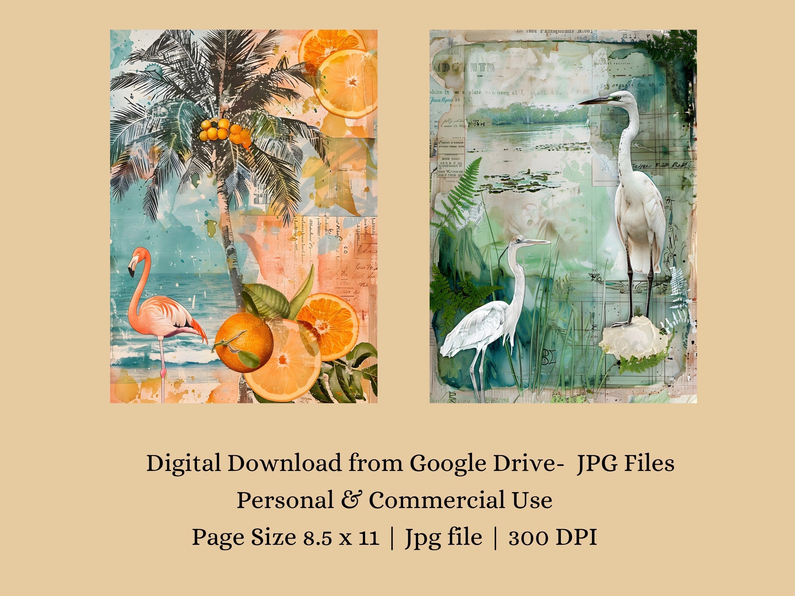 Sunny Florida Digital Junk Journal Kit,8.5x11 Printable Pages ...