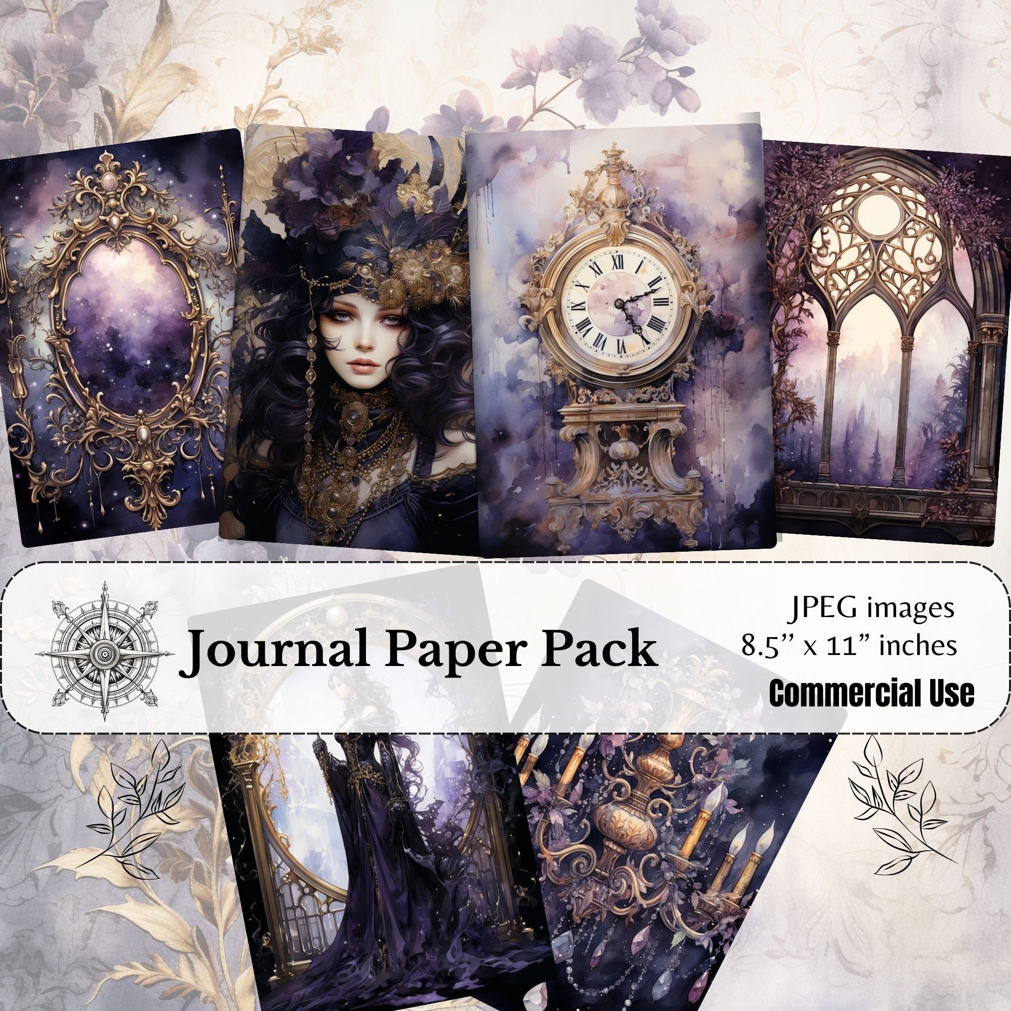 Gothic Junk Journal Digital Paper Pack, Vintage Gothic Printable ...