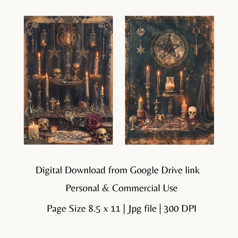 Vintage Witch's Altar Printable Pages, Digital Junk Journal Ephemera ...