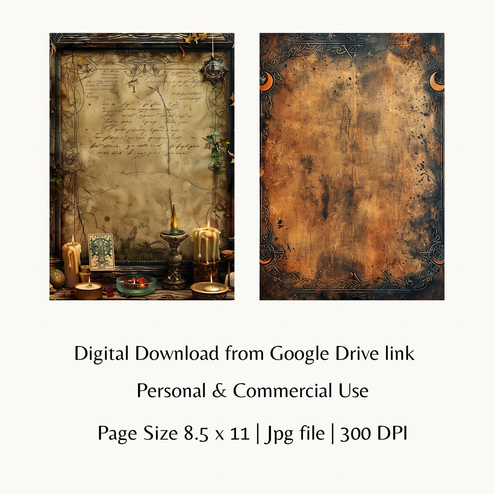 Witchcraft Paper Pack, Junk Journal Pages, 8.5 X 11 Printable JPEG ...