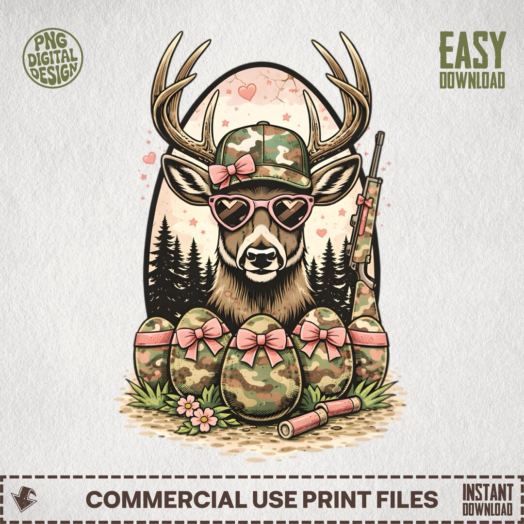 Hunting Her PNG Clipart, Camo Deer, Cute Easter Eggs, Camouflage Gun ...