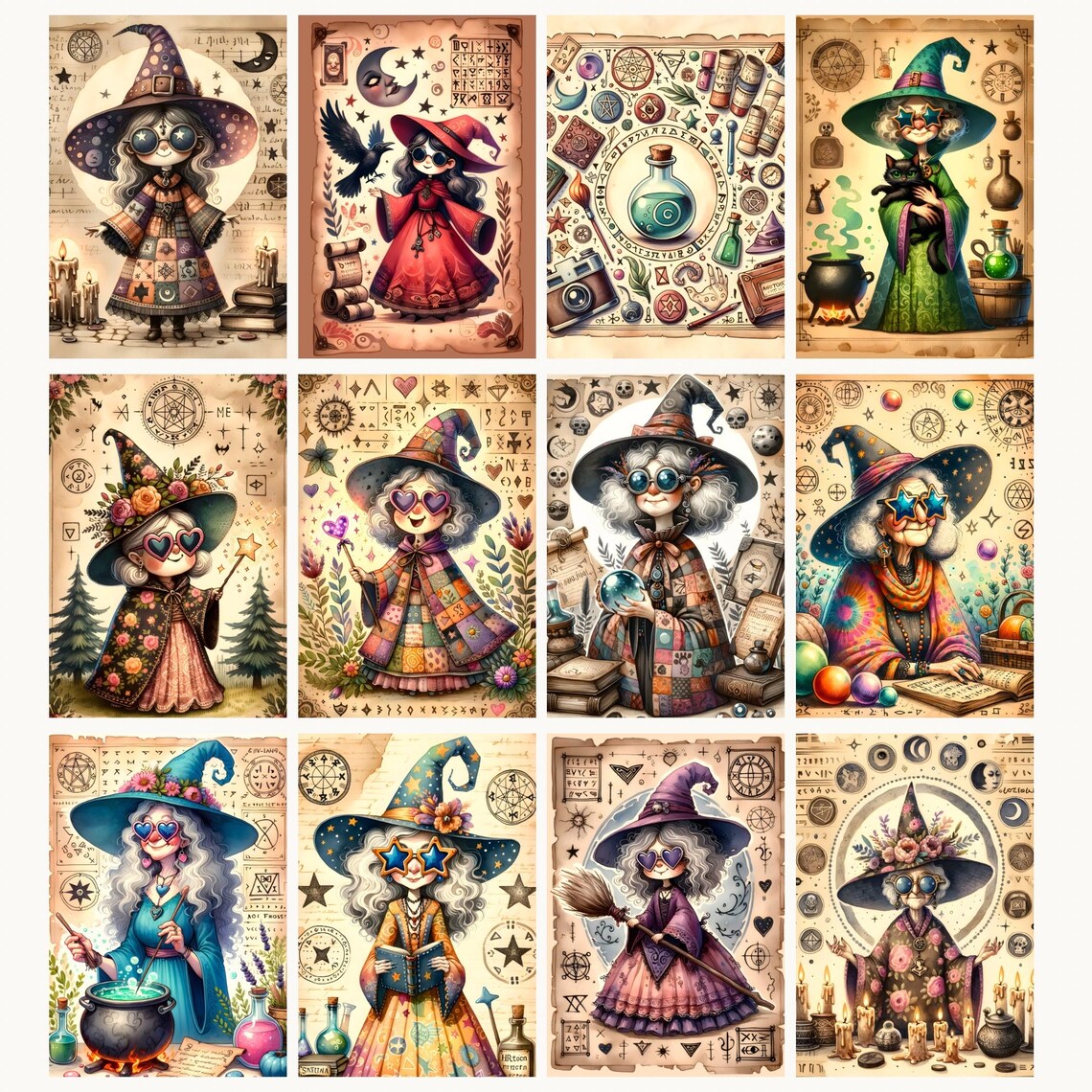 Crone Witch Junk Journal Pages, Digital Download, Printable Art ...