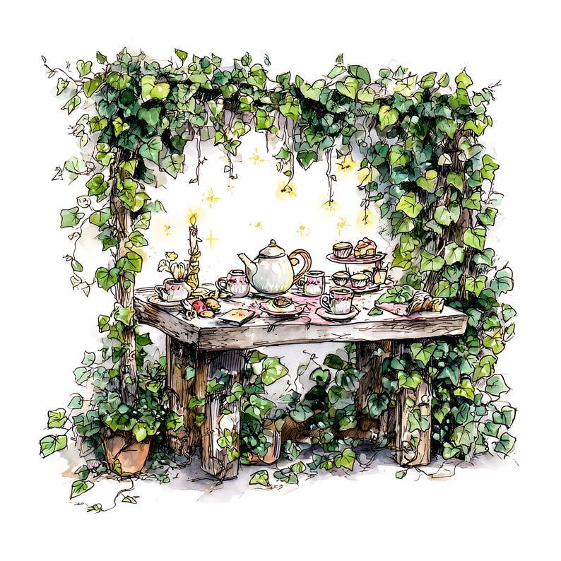 Fairy Tea Party Clipart Set | Whimsical Watercolor Fairies and Mushroom ...