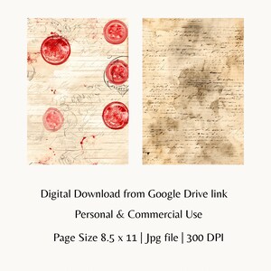 Vintage Handwriting Digital Junk Journal Texture, High-quality Jpegs, 8 ...