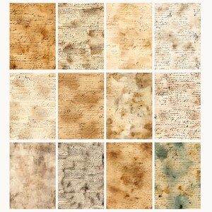 Vintage Handwriting Digital Junk Journal Texture, High-quality Jpegs, 8 ...
