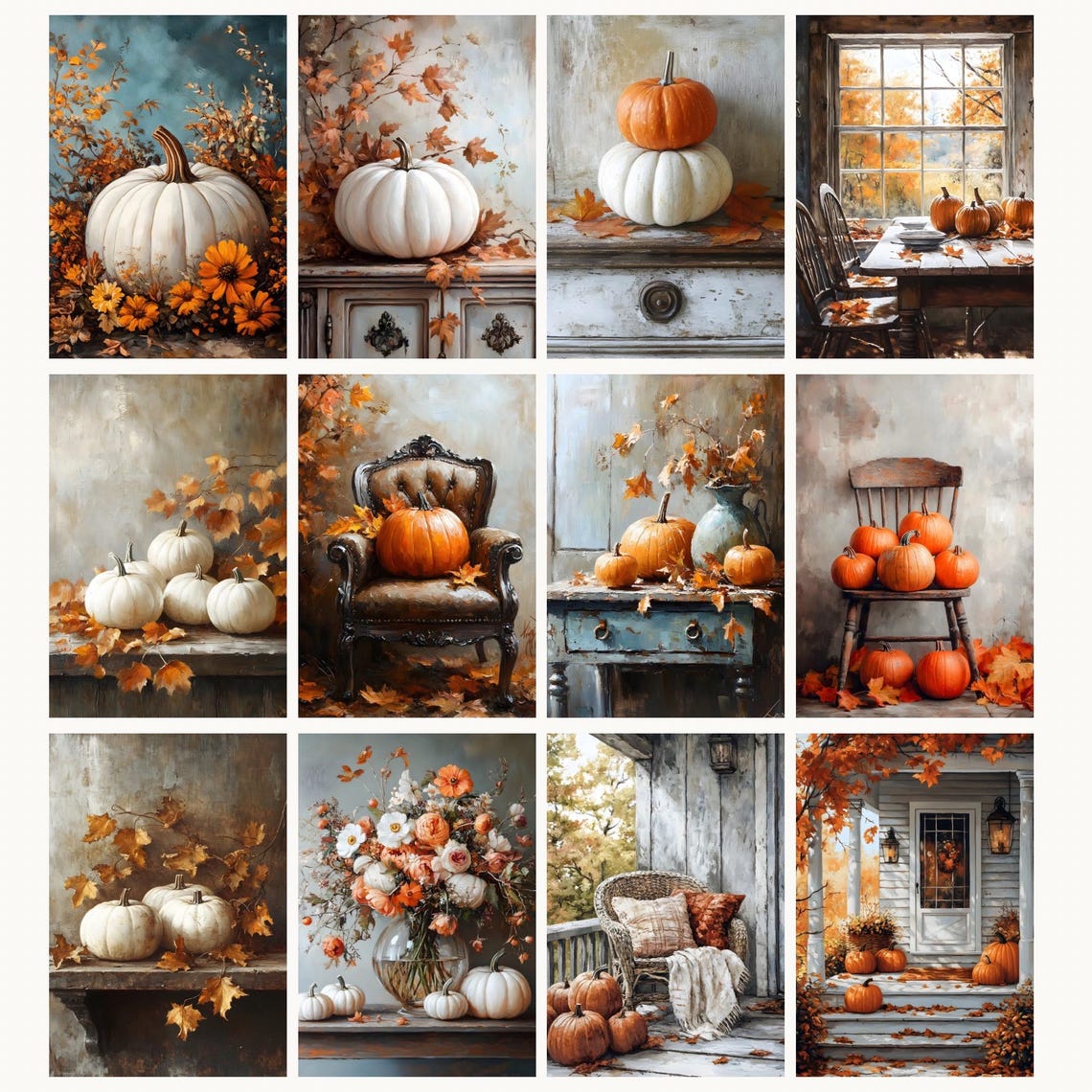 Rustic Fall Junk Journal Pages, 8.5 X 11 Printable JPEG, Autumn Pumpkin ...