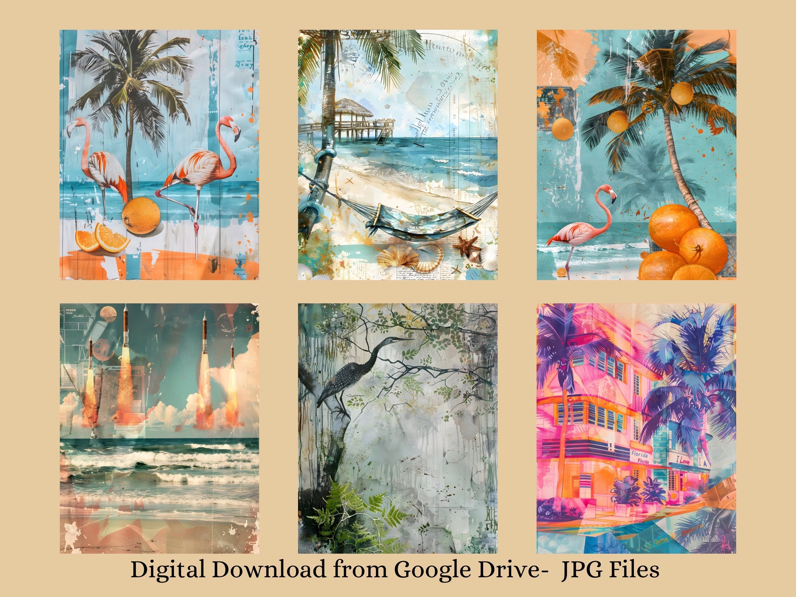 Sunny Florida Digital Junk Journal Kit,8.5x11 Printable Pages ...
