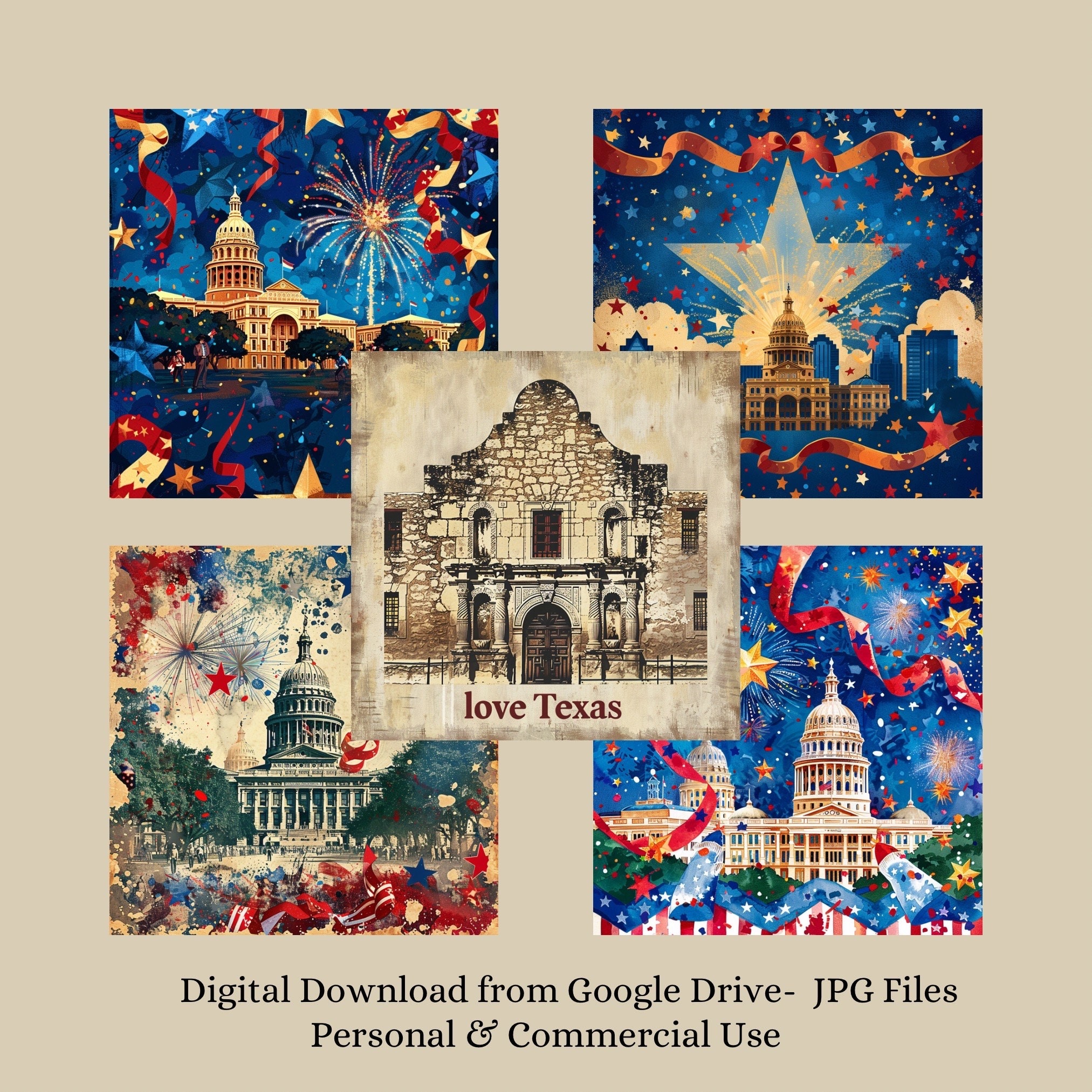 Vintage Texas Themed Digital Scrapbook Pages, Antique Style 12x12 JPEG ...