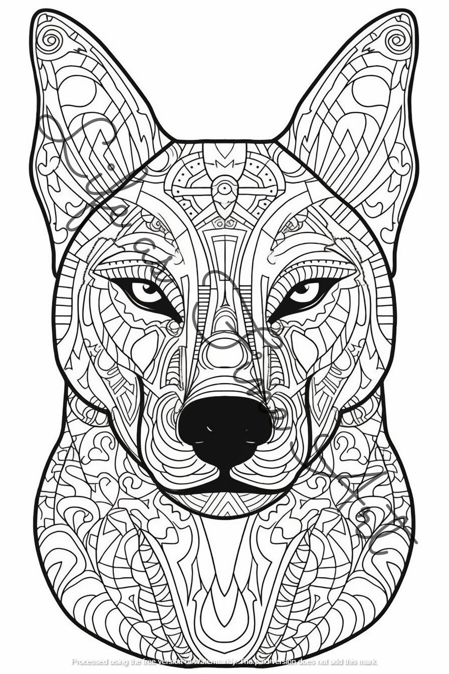 Mandala Dogs Coloring Pages Dogs Coloring for Adults 73 - Etsy Australia