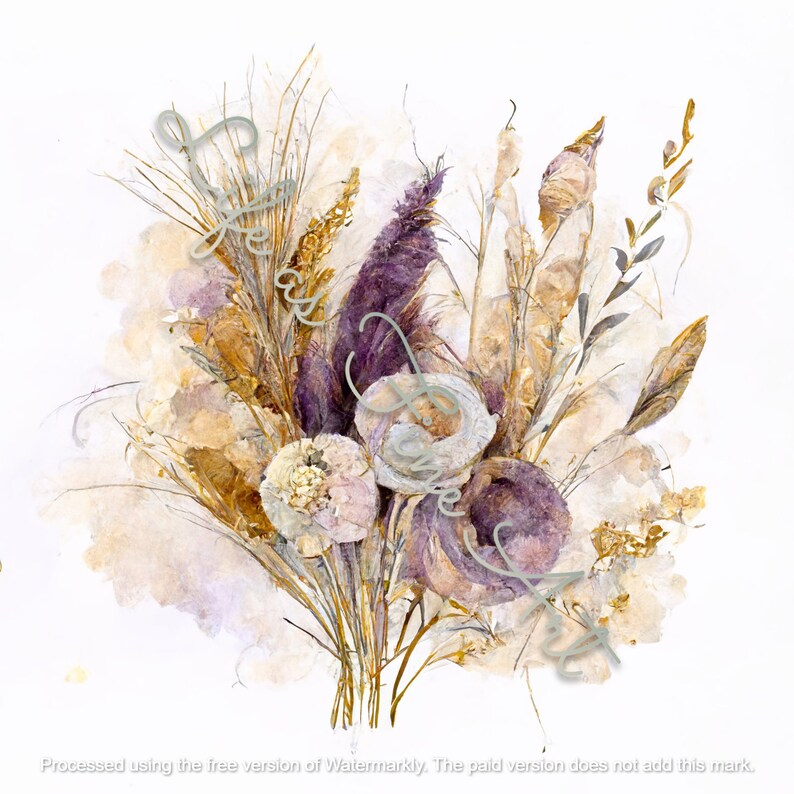 Bohemian Watercolor Roses Bouquets Clipart 18 Designs of Boho Roses ...