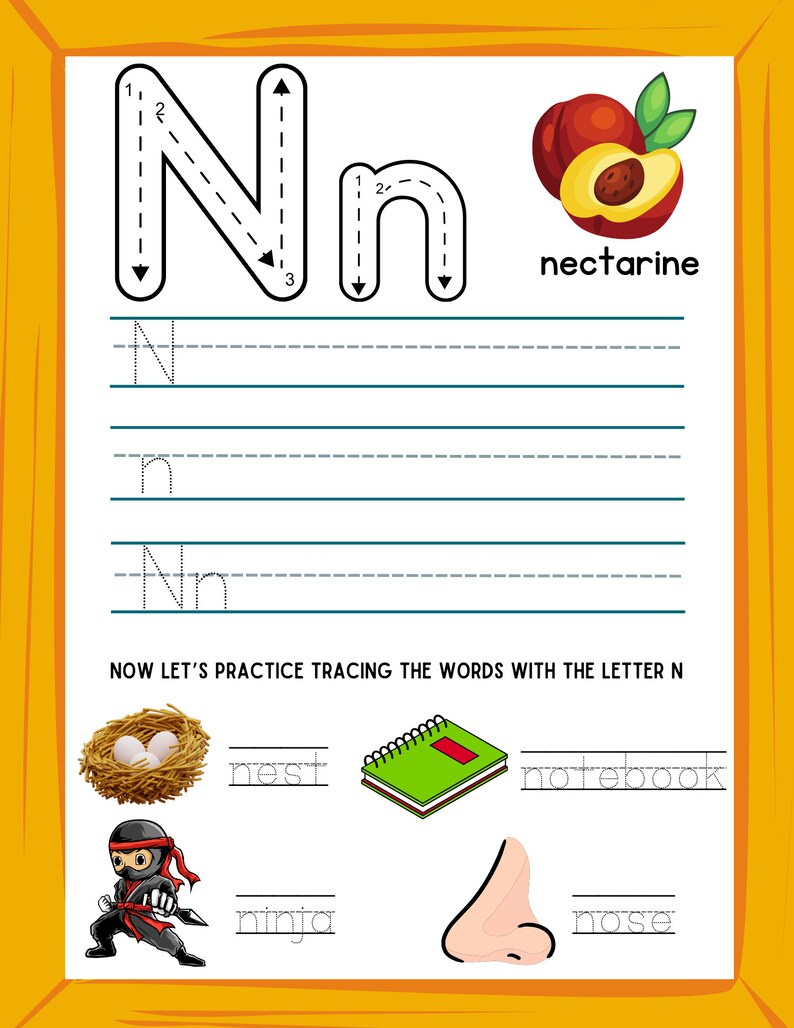 Tracing English Alphabet Worksheets for Preschoolers, Kindergarteners ...