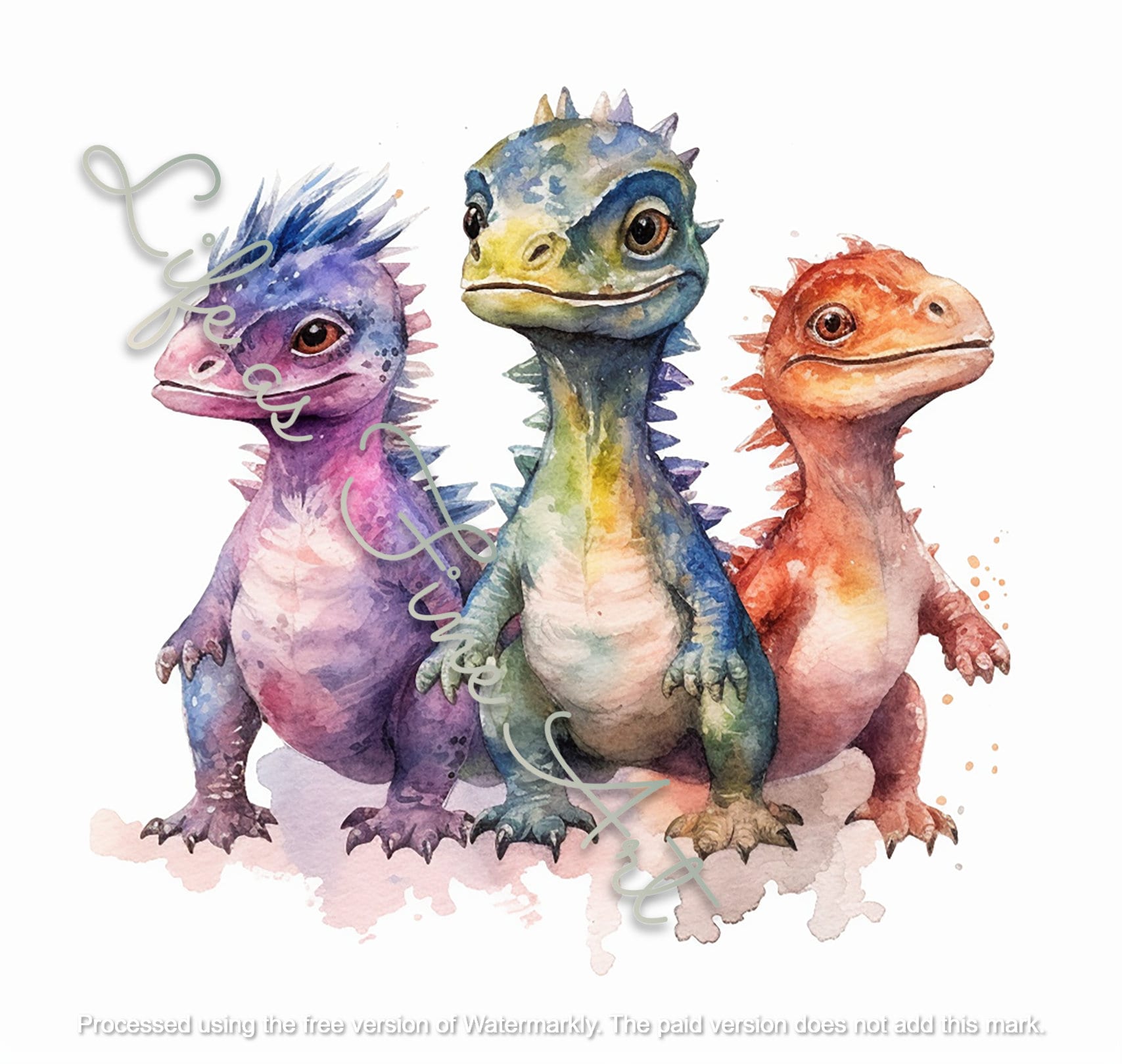 Cute Watercolor Dinosaurs Clipart 28 Printable Images of - Etsy
