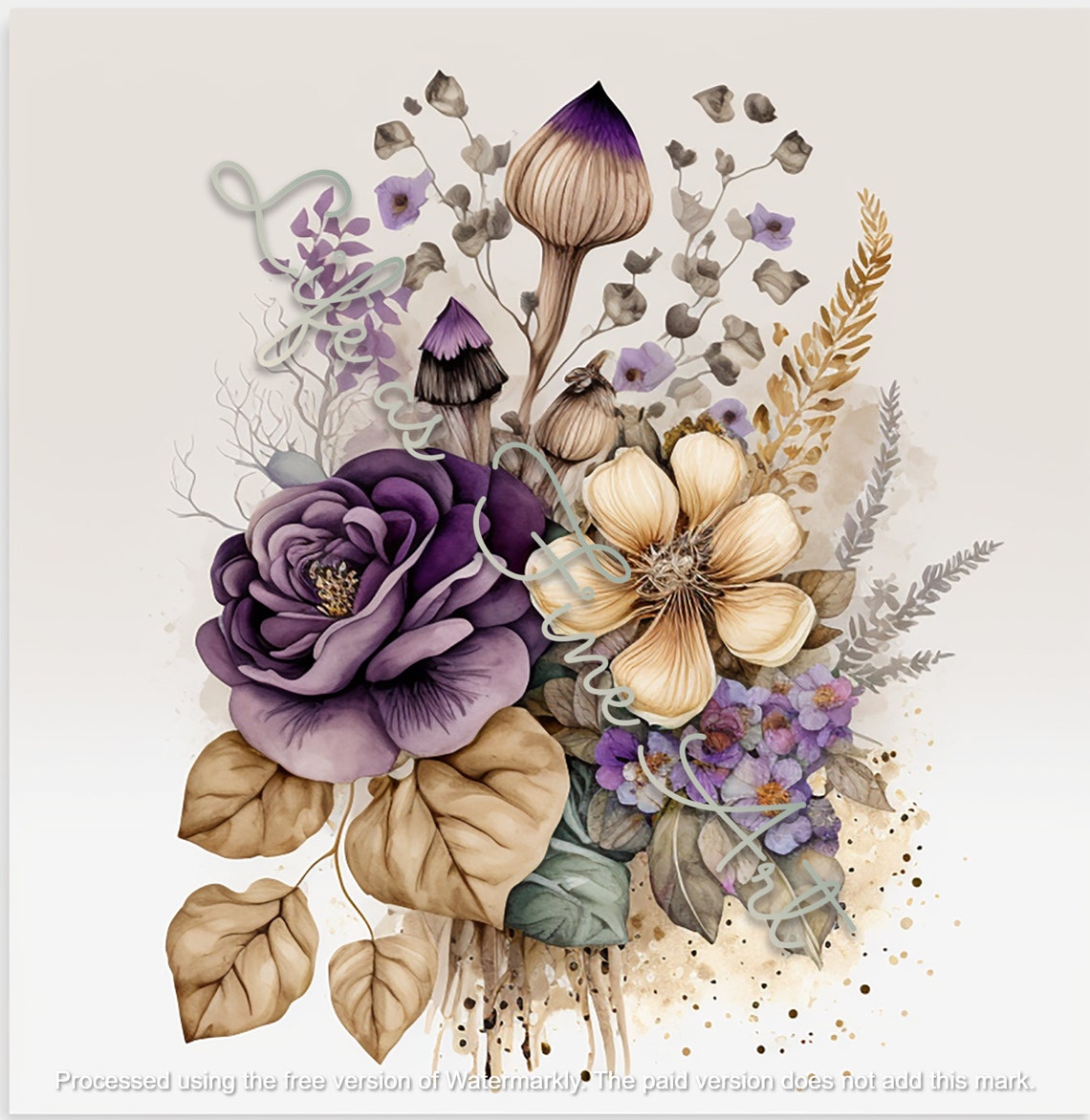 Bohemian Watercolor Roses Bouquets Clipart 18 Designs of Boho Roses ...