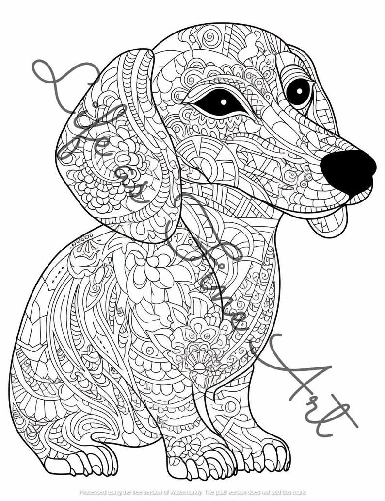 Mandala Dogs Coloring Pages Dogs Coloring for Adults 73 - Etsy Australia