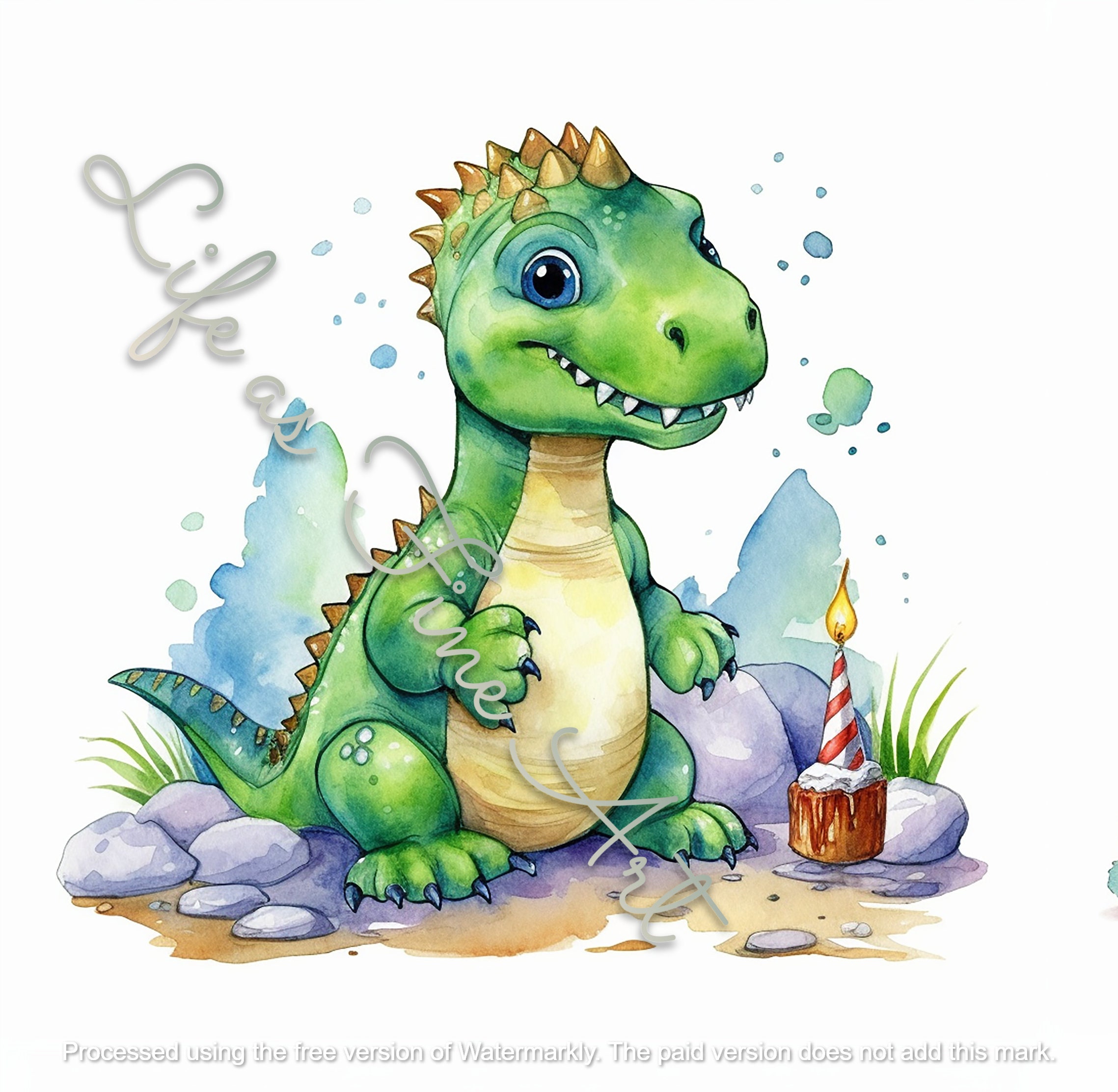 Cute Watercolor Dinosaurs Clipart 28 Printable Images of - Etsy