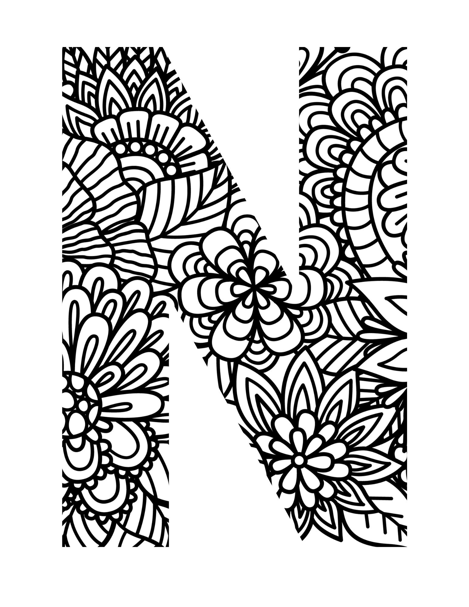 Mandala Alphabet Coloring Pages| Alphabet for Kids to Color| Mandala ...
