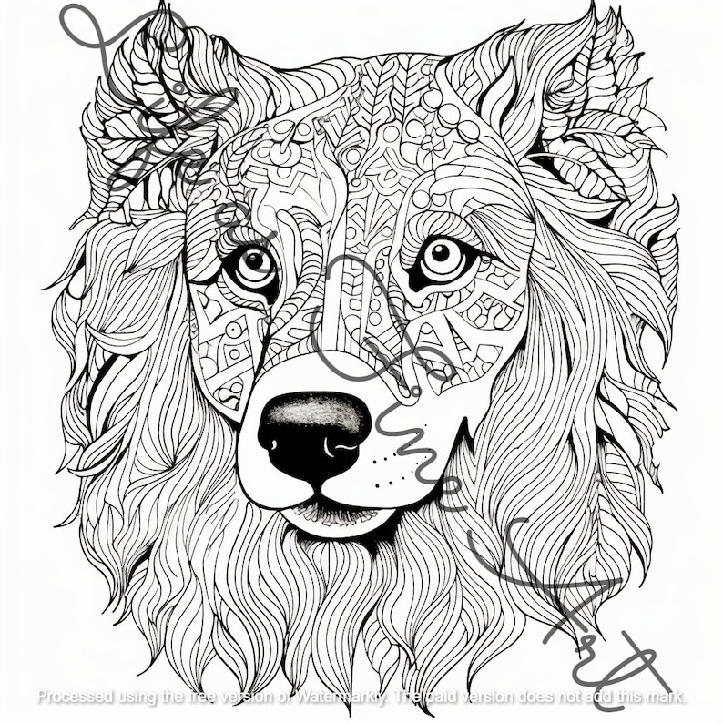 Mandala Dogs Coloring Pages Dogs Coloring for Adults 73 - Etsy Australia