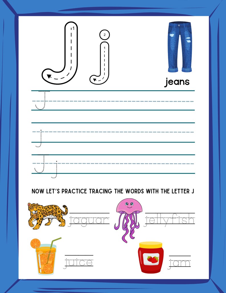 Tracing English Alphabet Worksheets for Preschoolers, Kindergarteners ...
