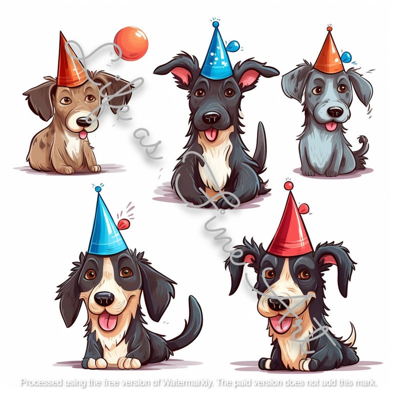 Birthday Dogs Clipart Bundle | Birthday Party Puppies 100+ Designs PNG ...