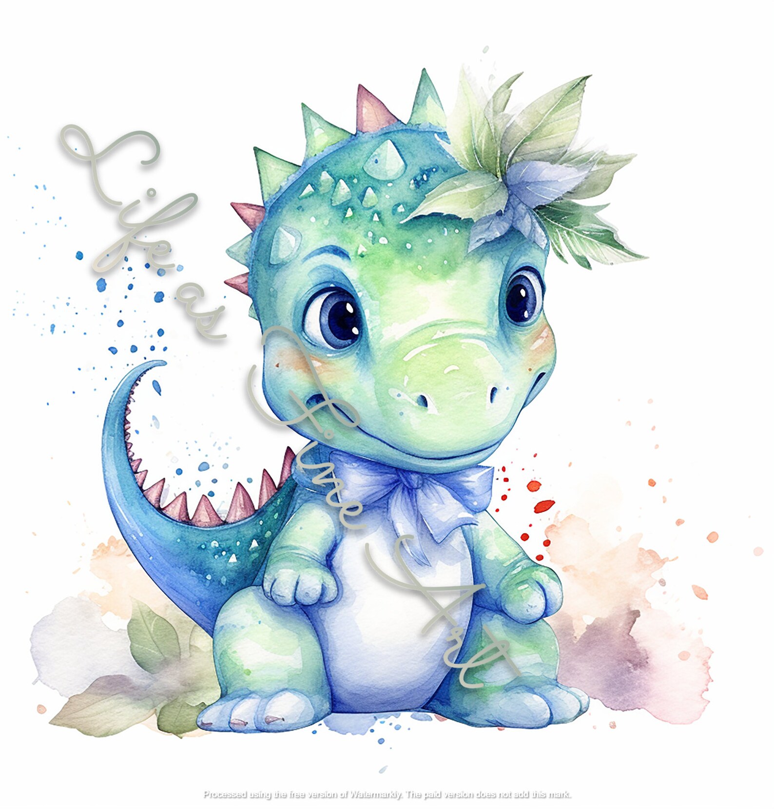 Cute Watercolor Dinosaurs Clipart 28 Printable Images of - Etsy