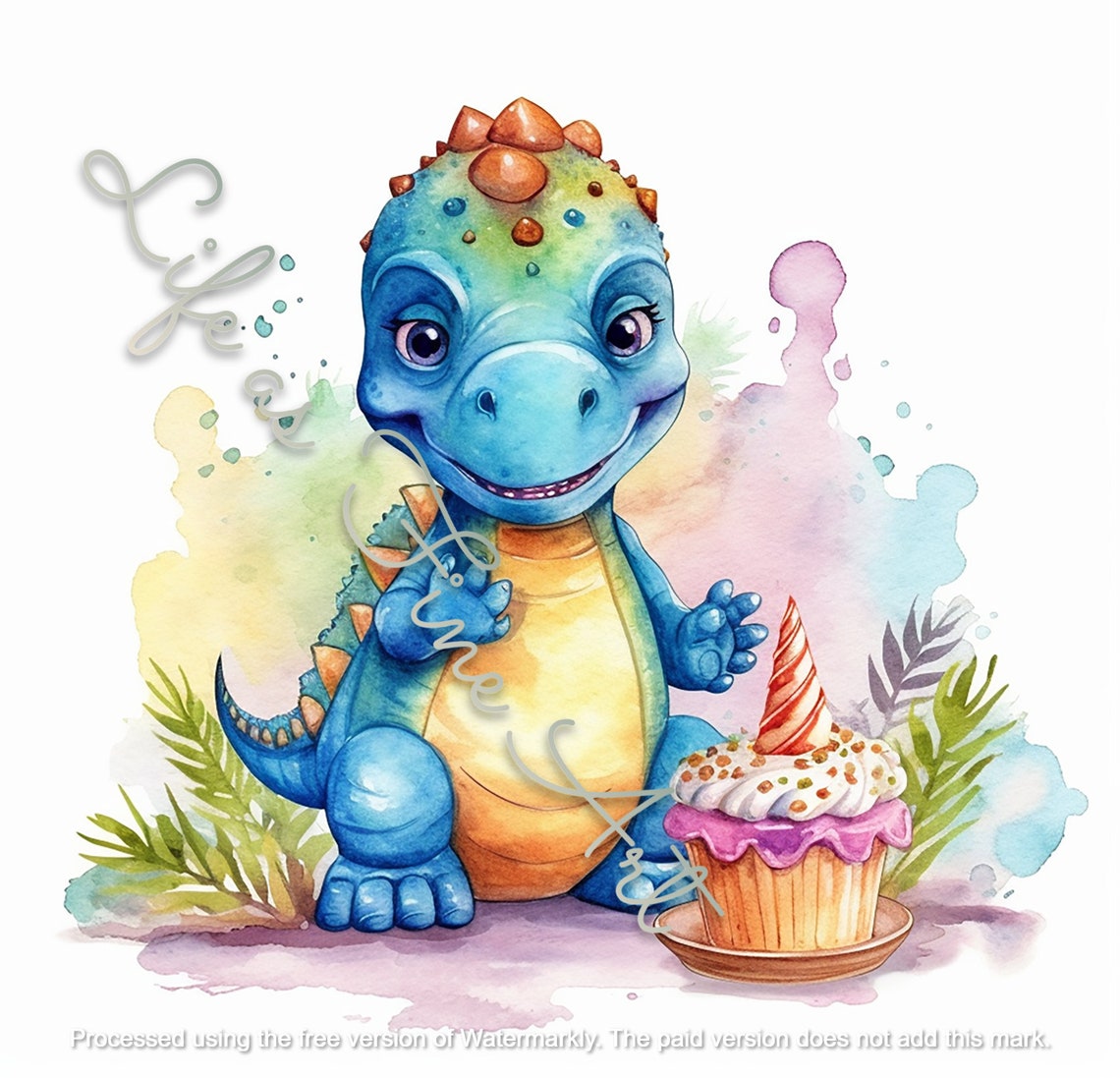 Cute Watercolor Dinosaurs Clipart 28 Printable Images of - Etsy