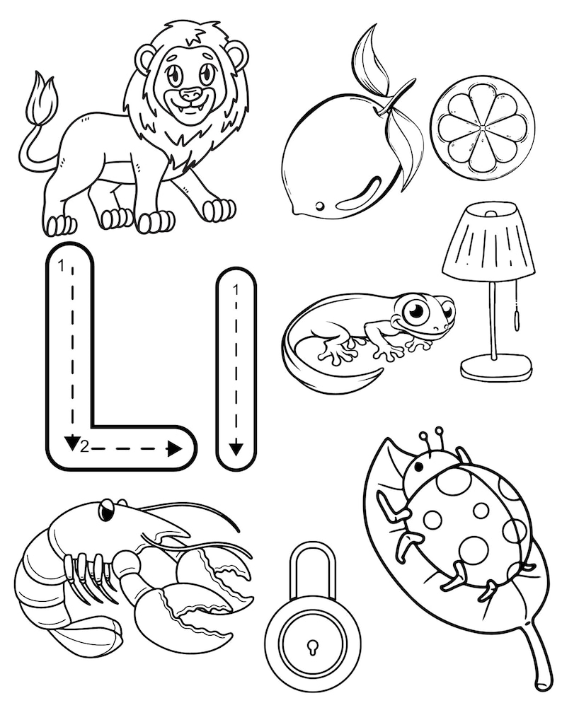 Alphabet Coloring Pages | English Letters Illustrations to Color | Fun ...