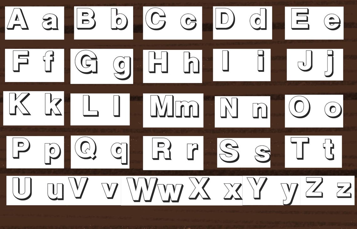 Printable Alphabet Letters Uppercase and Lowercase Letters. Large ...