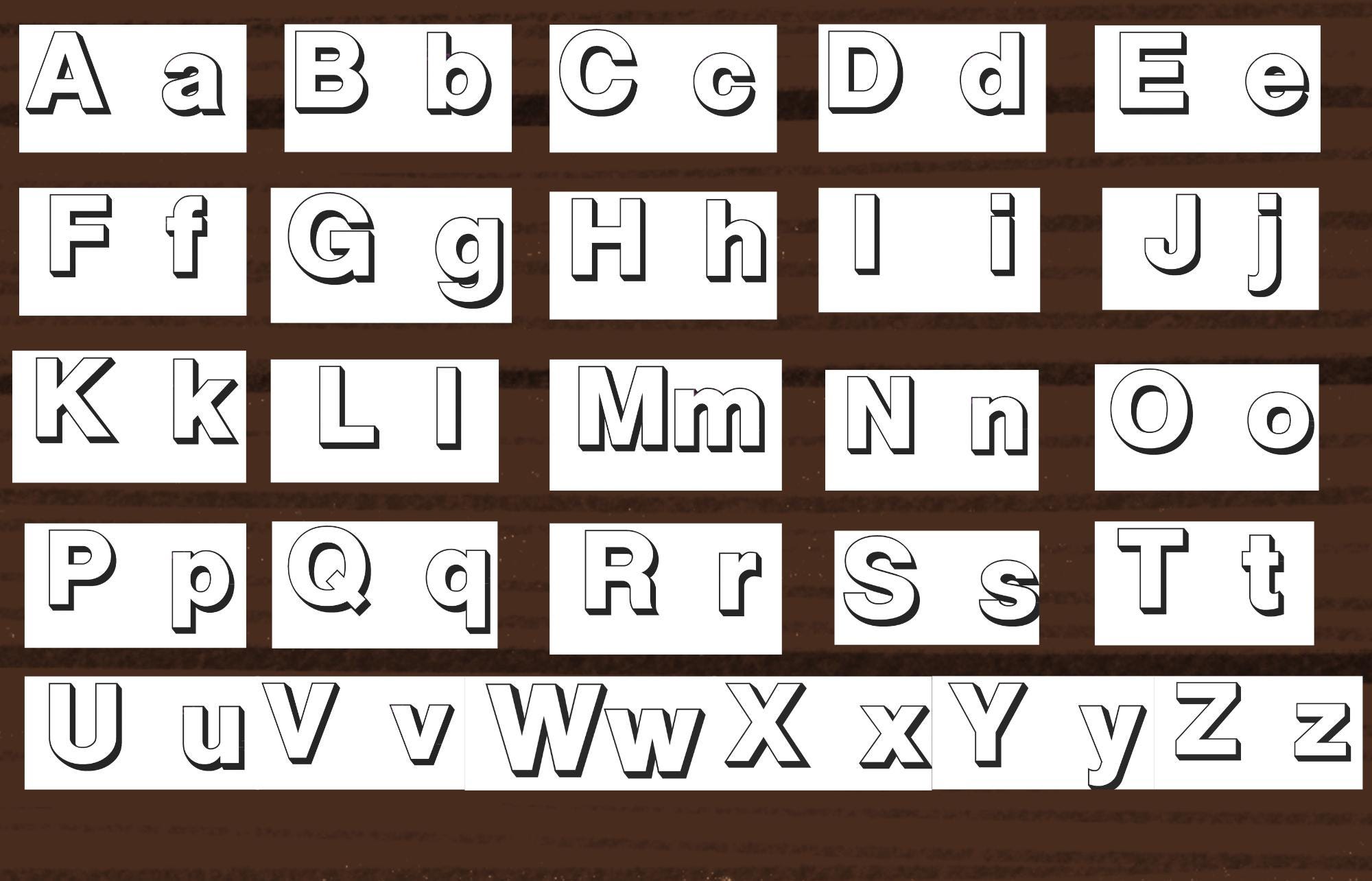 Printable Alphabet Letters Uppercase and Lowercase Letters. Large ...