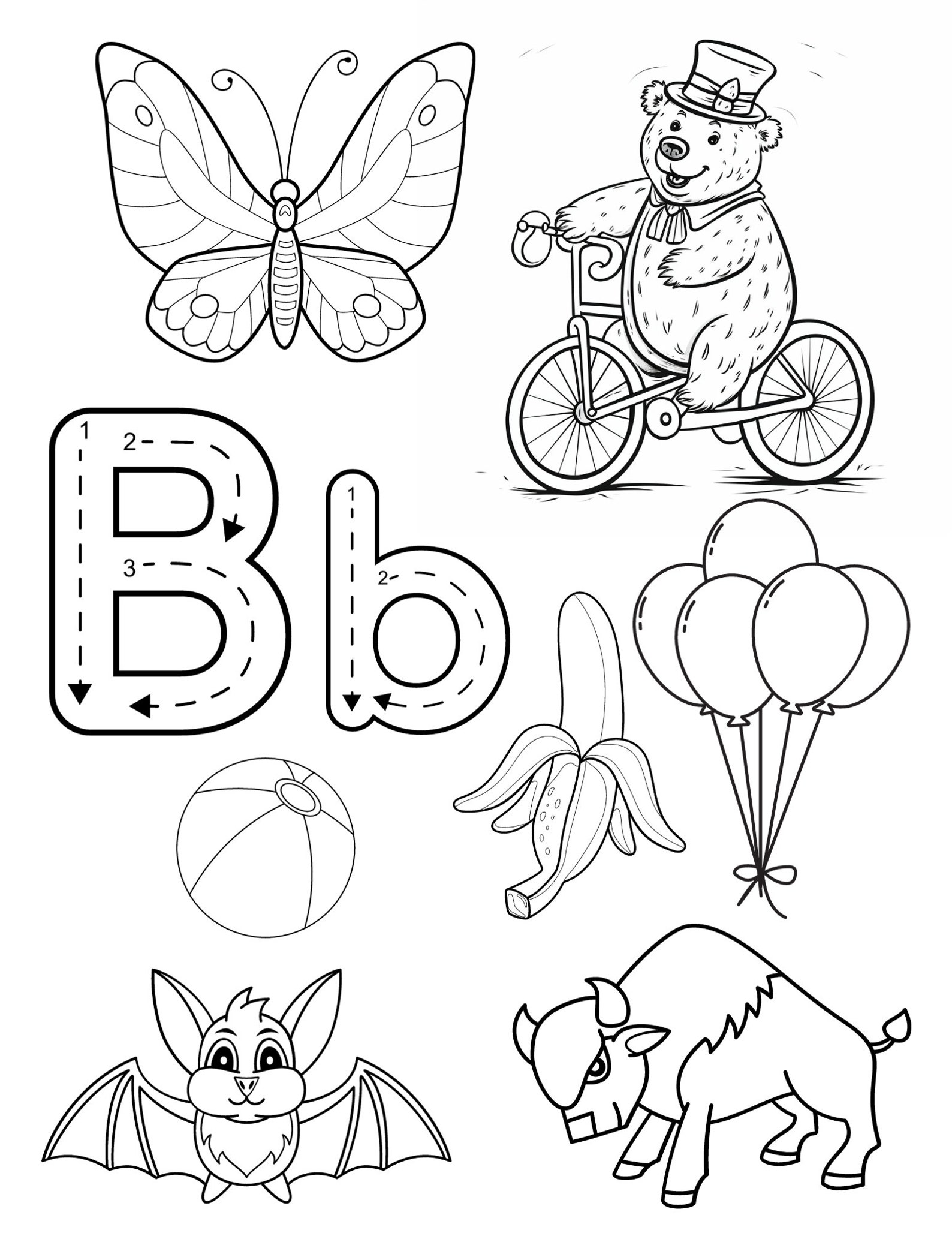 Alphabet Coloring Pages | English Letters Illustrations to Color | Fun ...