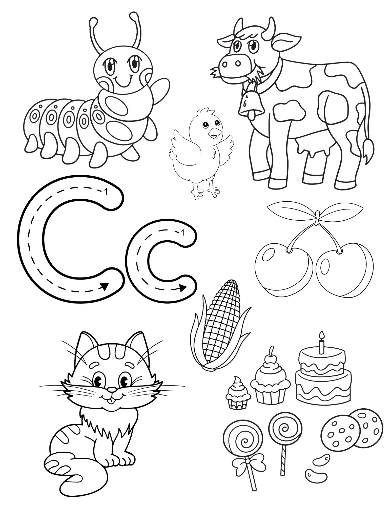 Alphabet Coloring Pages | English Letters Illustrations to Color | Fun ...