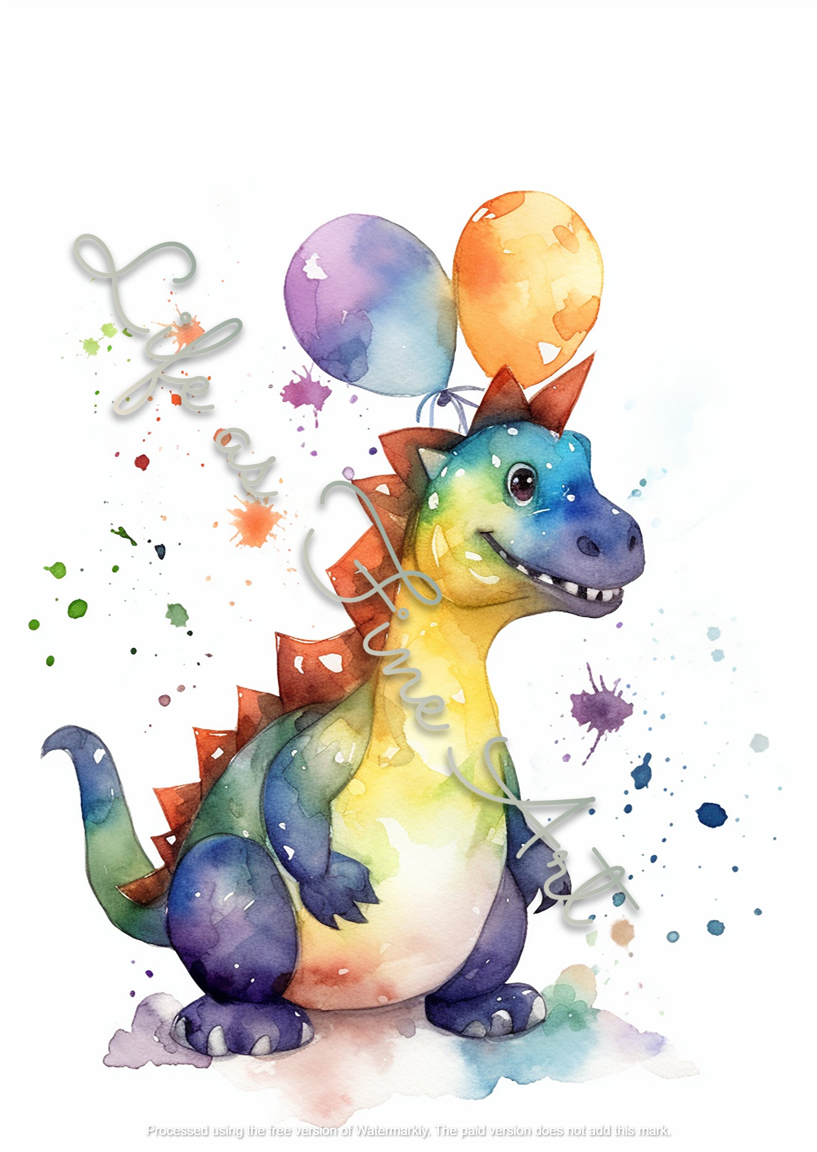 Cute Watercolor Dinosaurs Clipart 28 Printable Images of - Etsy