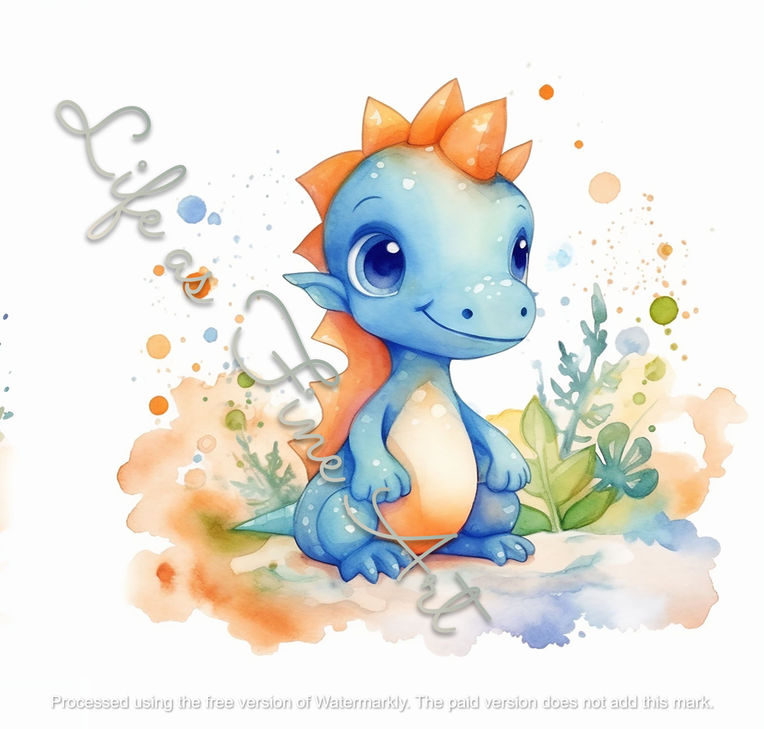 Cute Watercolor Dinosaurs Clipart 28 Printable Images of - Etsy
