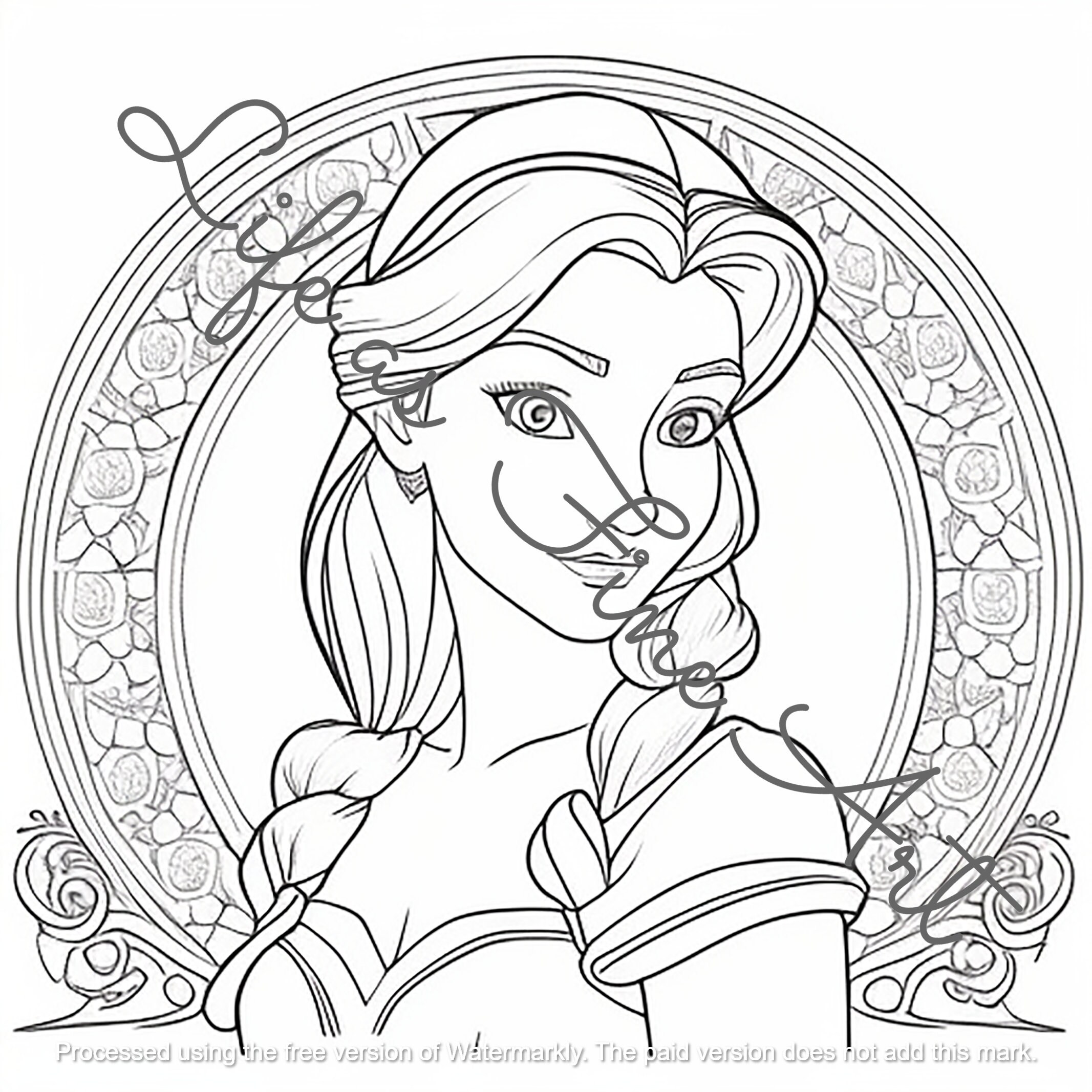 Cartoon Princess Coloring Pages for Girls | KDP Interior Coloring Book ...