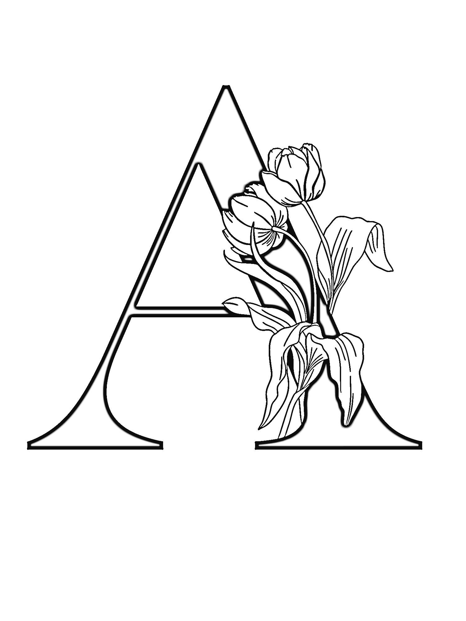 Floral Letter Coloring Pages Coloring Pages