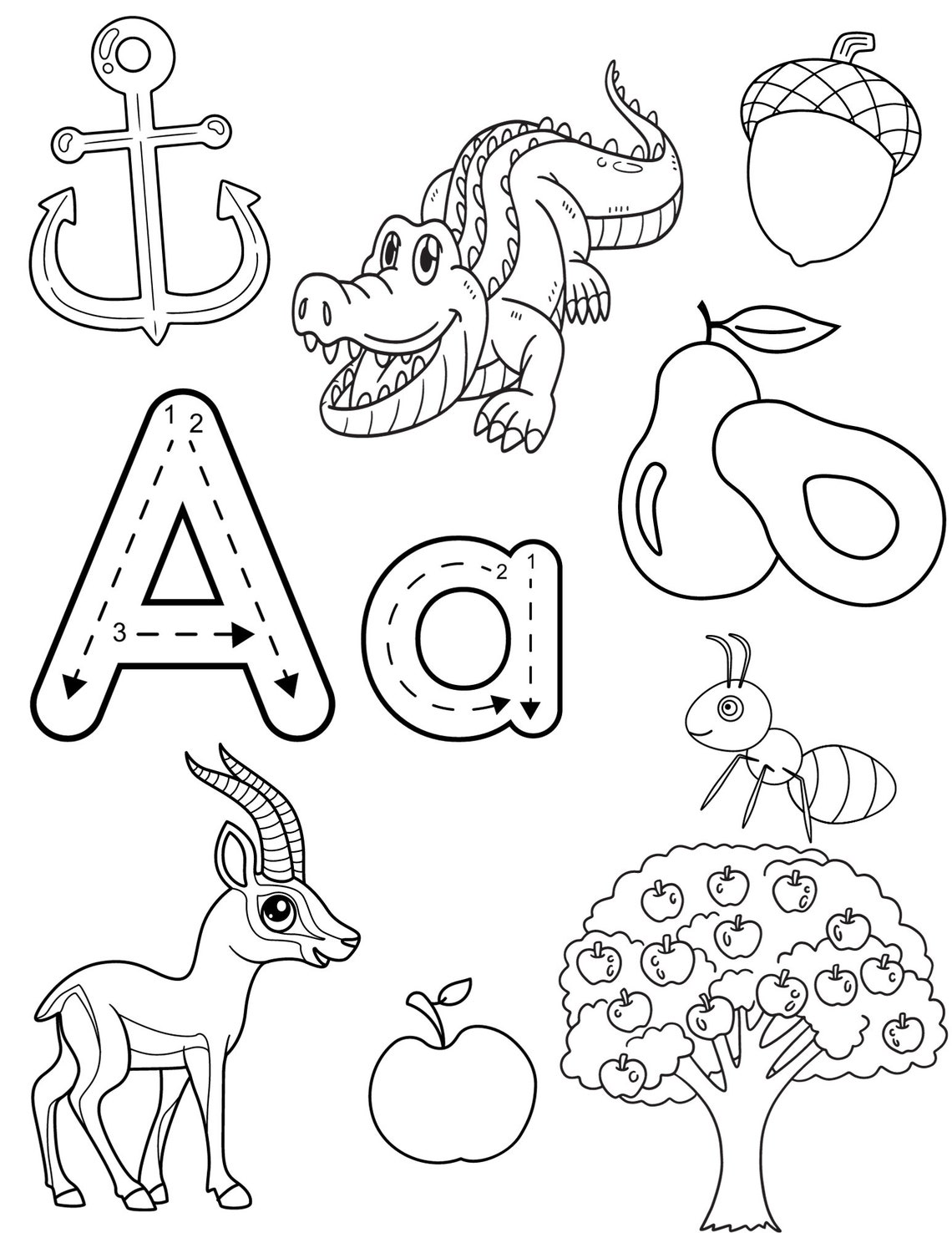 Alphabet Coloring Pages | English Letters Illustrations to Color | Fun ...
