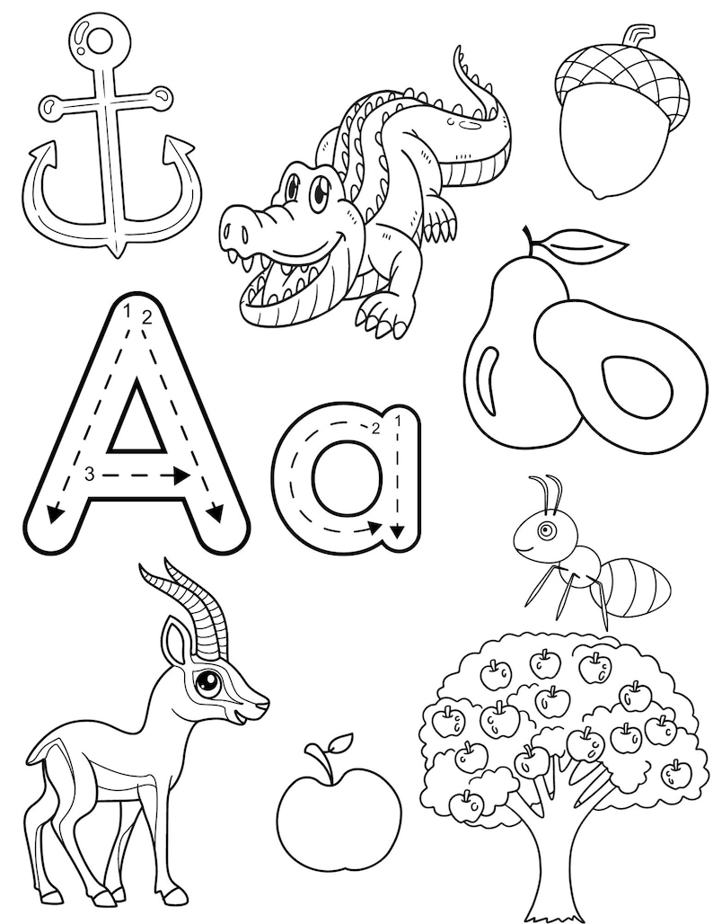 Alphabet Coloring Pages | English Letters Illustrations to Color | Fun ...