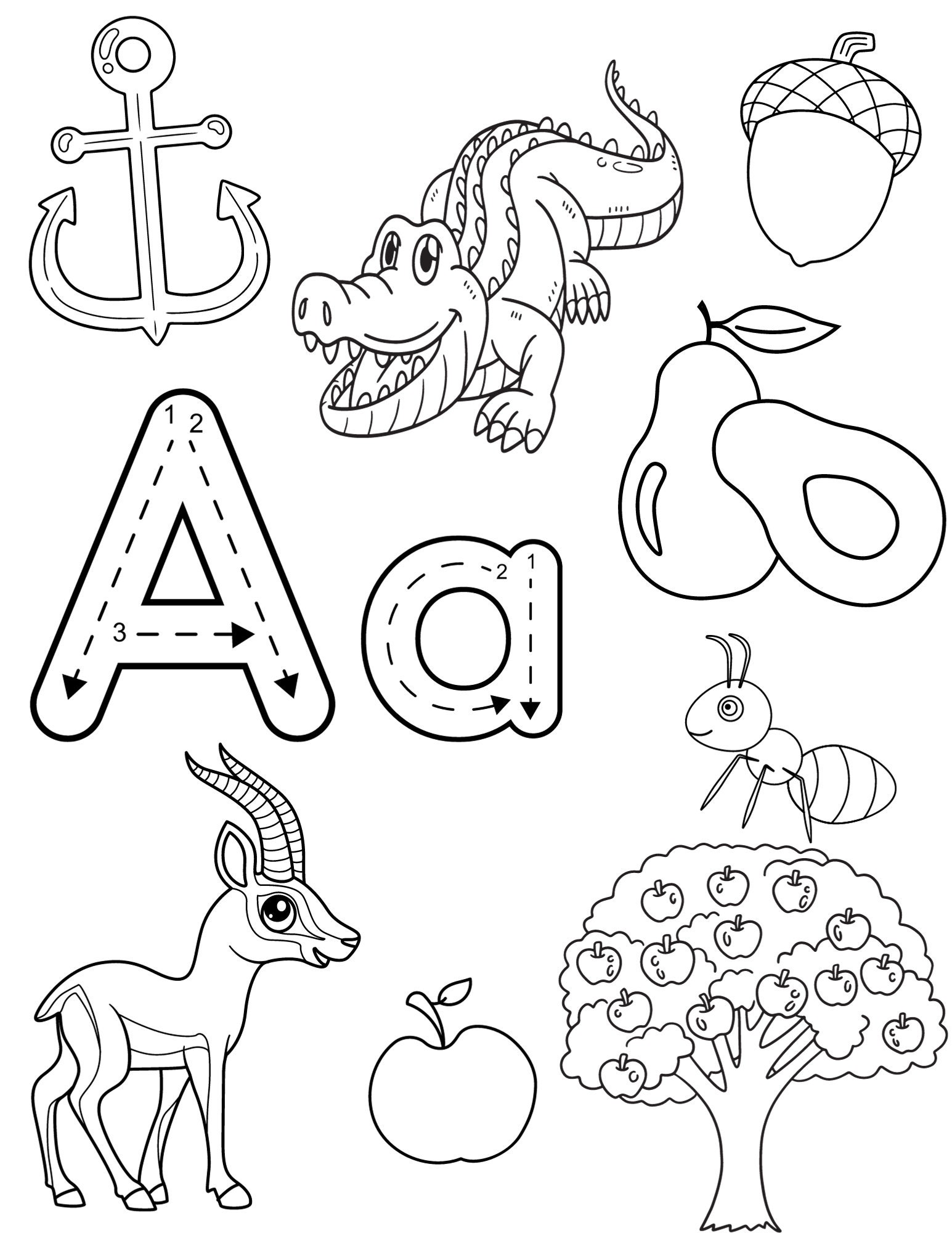 Alphabet Coloring Pages | English Letters Illustrations to Color | Fun ...