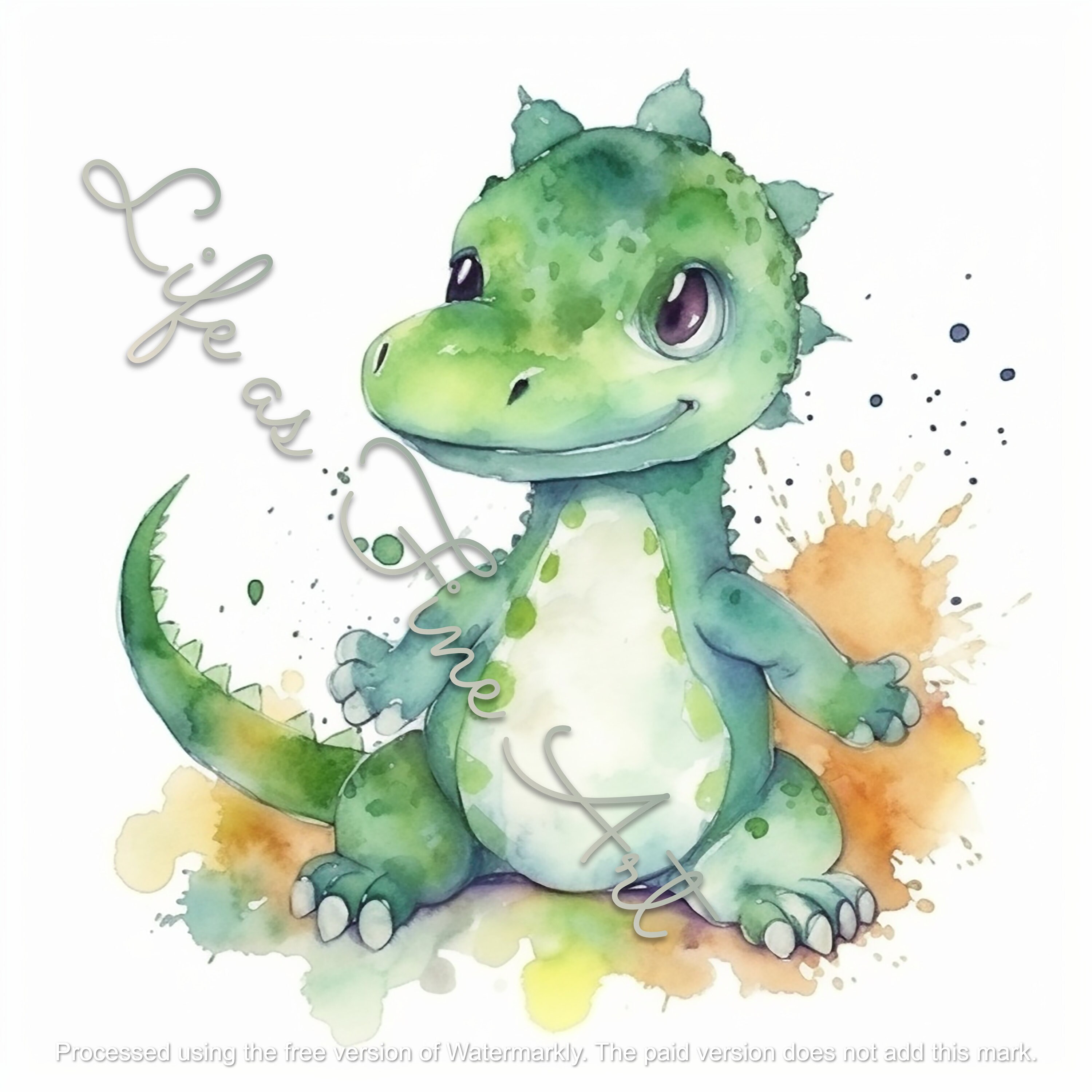 Cute Watercolor Dinosaurs Clipart 28 Printable Images of - Etsy