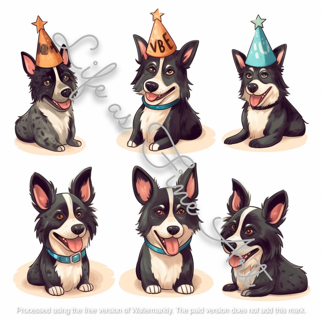 Birthday Dogs Clipart Bundle | Birthday Party Puppies 100+ Designs PNG ...