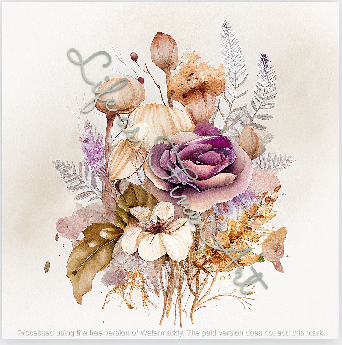 Bohemian Watercolor Roses Bouquets Clipart 18 Designs of Boho Roses ...