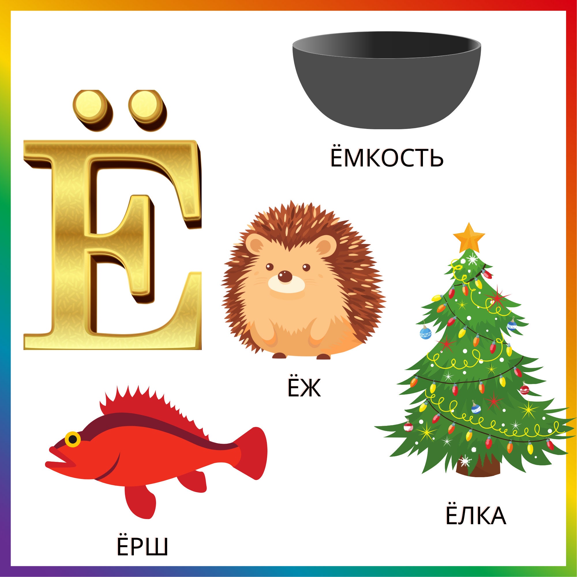 Russian Alphabet Letters in Flashcards | Cyrillic Alphabet Letters With ...