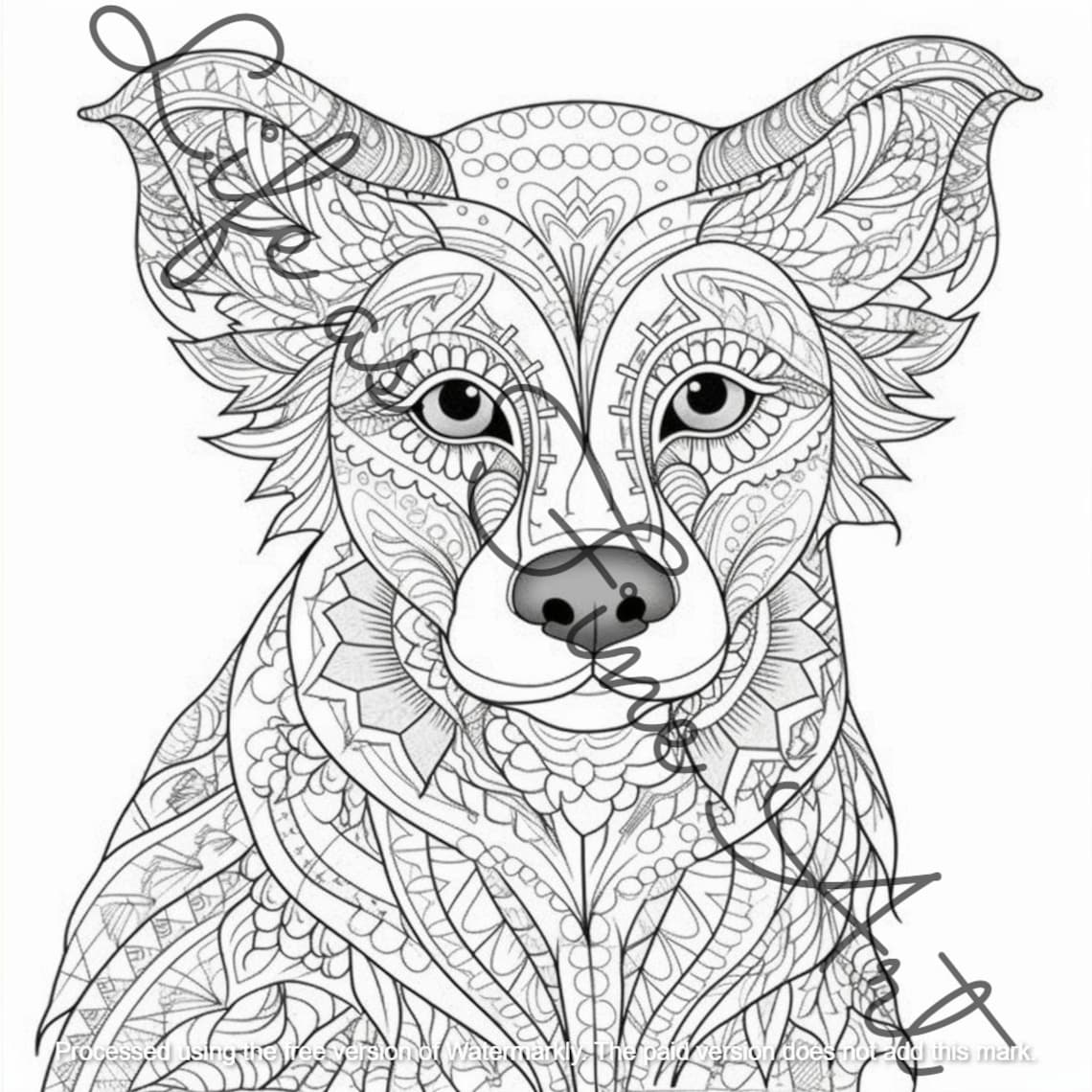 Mandala Dogs Coloring Pages Dogs Coloring for Adults 73 - Etsy Australia