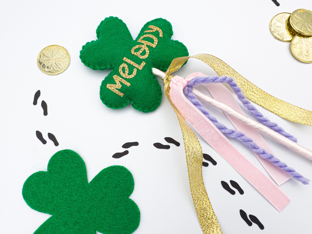 Made to Order Felt Shamrock Wand Personalized St Patrick's Day Decor ...