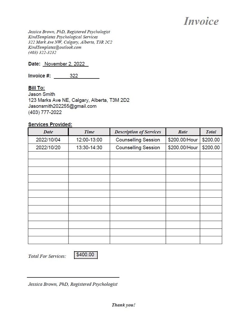 Simple Invoice Template for Professionals. Pdf/word Document/google ...